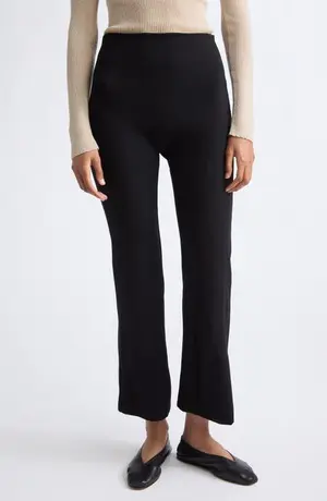 LESET Rio High Waist Flare Leg Knit Pants - Black