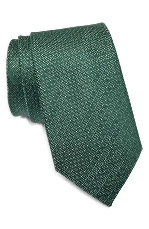 Nordstrom Salerno Mini Silk Jacquard Tie Jade