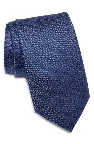 Nordstrom Salerno Mini Silk Jacquard Tie - Navy