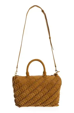Rabanne Paco Nubuck Leather Boston Bag
