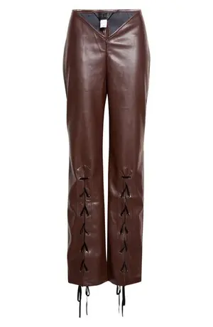 KIM SHUI V Line Faux Leather Pants