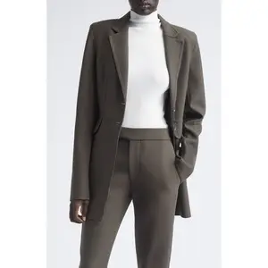 Proenza Schouler Maera Jacket In Bi-stretch Dou - Earth
