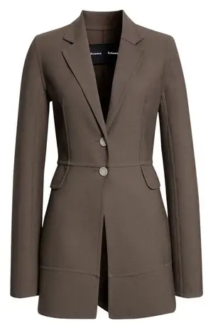 Proenza Schouler Maera Jacket In Bi-stretch Dou - Earth