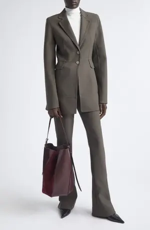 Proenza Schouler Maera Jacket In Bi-stretch Dou - Earth