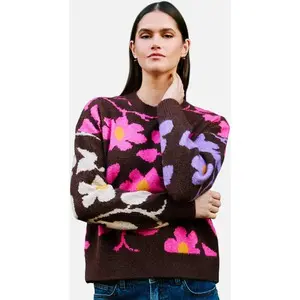 YUMI Floral Intarsia Relaxed Fit Jumper Multi