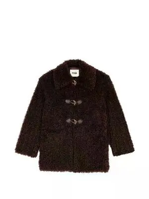 Maje Faux-fur Toggle-fastening Coat - Brown
