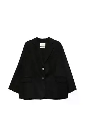 VICOLO Single-breasted Notched Lapel Coat - Black
