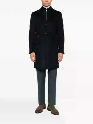 Corneliani Layered Notched-lapel Coat - Blue