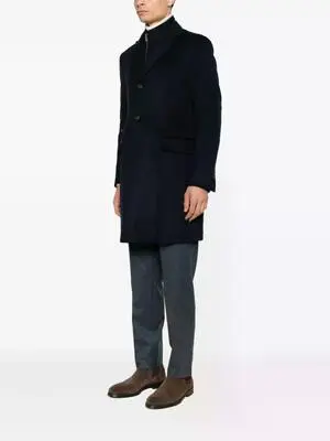 Corneliani Layered Notched-lapel Coat - Blue