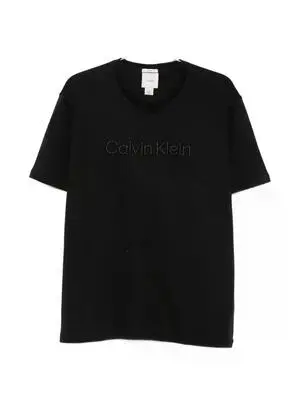 Calvin Klein Logo-embroidered T-shirt - Black