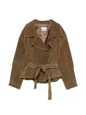 VICOLO Belted Leather Jacket