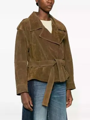 VICOLO Belted Leather Jacket
