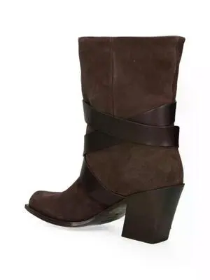VIC MATIE Fringe-detail Leather Biker Boots