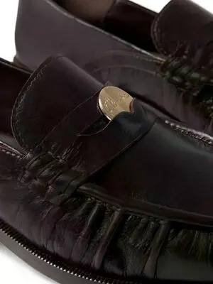 Claudie Pierlot Logo-plaque Gathered Loafers