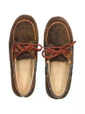 POSA Shearling-effect Lace-up Loafers