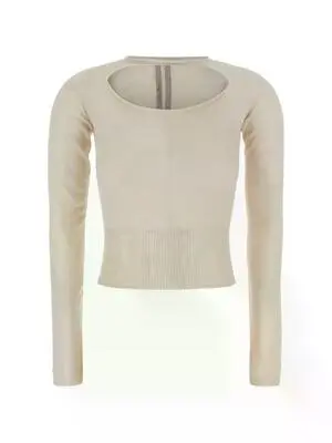 Rick Owens Cut-out Ribbed-hem Sweater - Neutrals