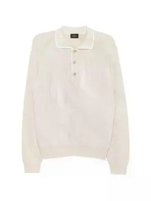 Brioni Button-up Collar Sweater - Neutrals