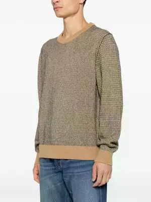 Calvin Klein Micro-patterned Crew-neck Sweater - Neutrals
