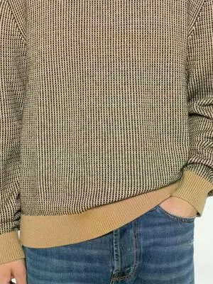 Calvin Klein Micro-patterned Crew-neck Sweater