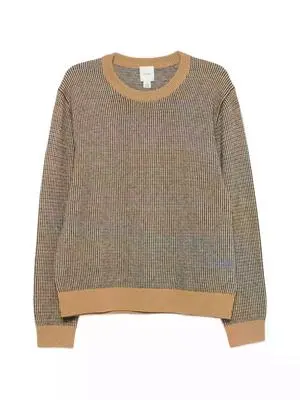 Calvin Klein Crew Neck Micro-patterned Sweater - Neutrals