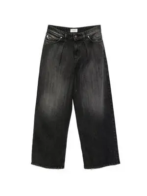 VICOLO Pleated Acid Wash Jeans - Grey