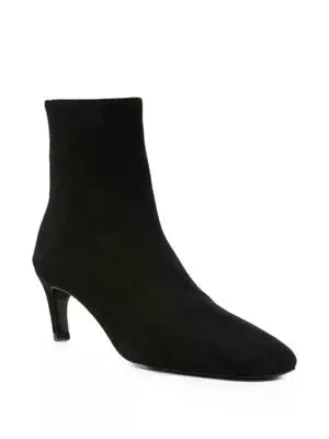 TOTEME Suede Ankle Boots - Black