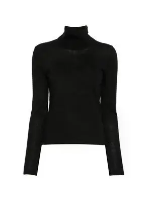EMERSON RENALDI Ribbed Knit Roll Neck Sweater - Black