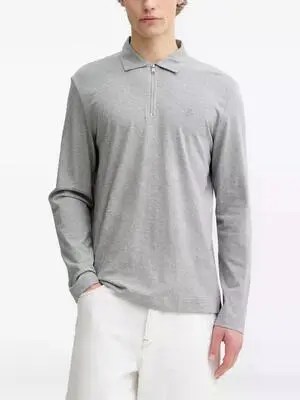 Marc O'polo Dfc Zip Long-sleeve Polo Shirt - Grey