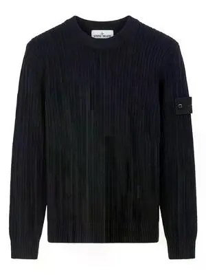 Stone Island Compass-patch Ribbed-knit Sweater
