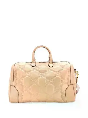 Gucci Convertible Boston Top Handle Bag Gg Matelasse Leather Medium Satchel