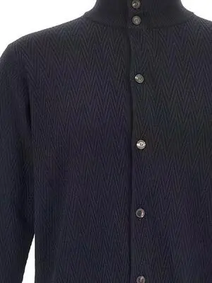 FILIPPO DE LAURENTIIS Geometric-pattern High-neck Cardigan