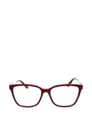 Chopard Crystal-embellished Rectangle-frame Glasses - Red
