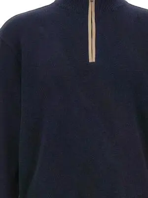 Paul & Shark Half-zip Contrast-trim Sweater