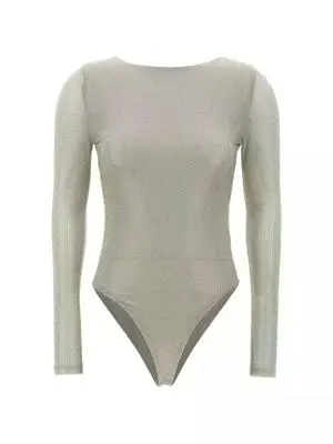 TWENTY FOURHAITCH Arches Rhinestone Embellished Bodysuit - Silver