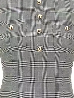 SELF-PORTRAIT Checked Pleated Mini Dress