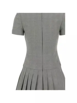 SELF-PORTRAIT Checked Pleated Mini Dress