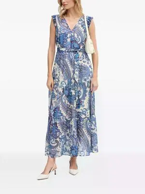 OUI Paisley Print Ruffled Maxi Dress - Neutrals