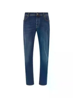 Jacob Cohen Viktor Contrast-stitch Straight-leg Jeans - Blue