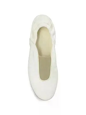 Jacquemus Soft Ballet Flats In Python-embossed Calfskin - White