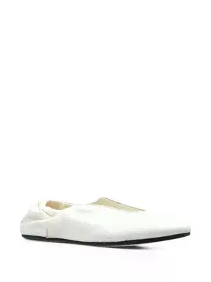 Jacquemus Soft Ballet Flats In Python-embossed Calfskin - White