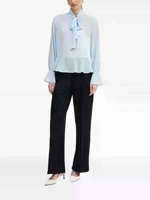 OUI Bow-detail Peplum-hem Blouse