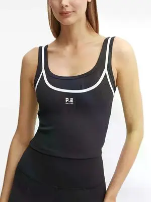 P.E Nation Forward Ribbed-knit Contrast-trim Tank Top