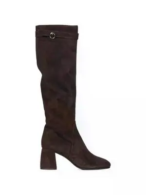 POEVE Buckle-strap Knee-high Boots - Brown