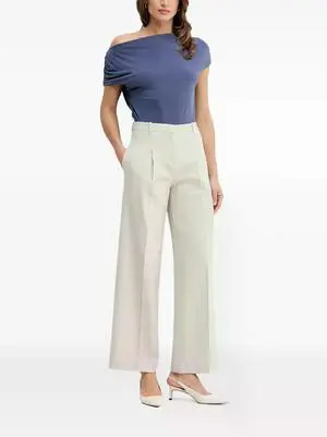 MOS MOSH Off-shoulder Ruched-sleeve Top - Blue