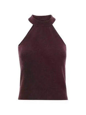 LANEUS Sleeveless Knitted Top - Red