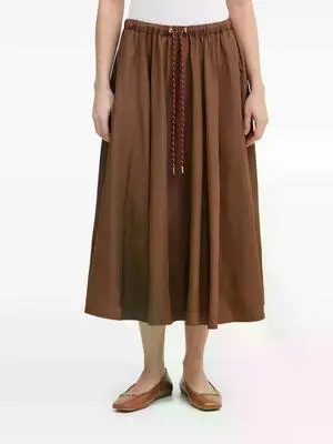 OUI Drawstring Flared Midi Skirt