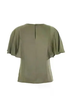 Michael Kors Satin Cape-sleeve Blouse