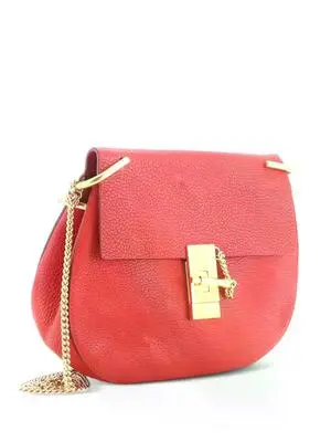 Chloé Drew Leather Small Crossbody Bag - Red
