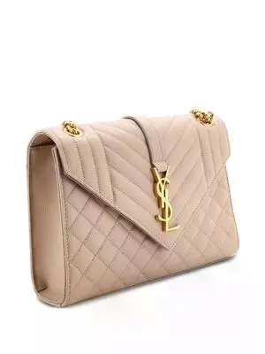 Saint Laurent Classic Monogram Envelope Satchel - Neutrals