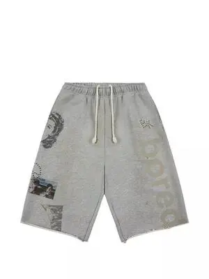 BOREDOM KILLS Graphic Print Embellished Drawstring Shorts
